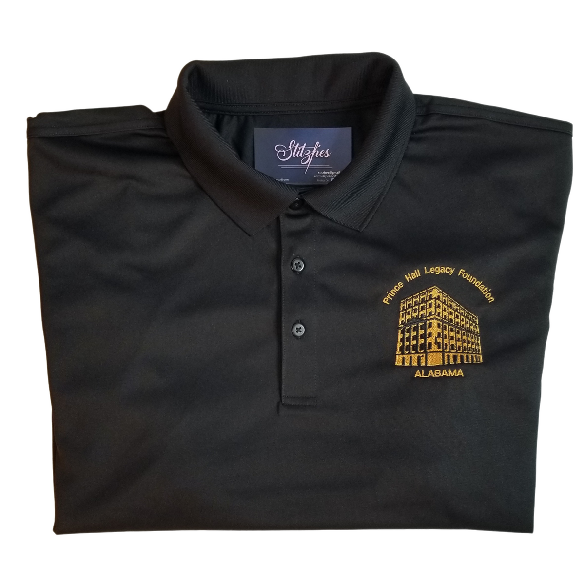 Prince Hall Legacy - Black Polo Shirt – Stitzhes LLC